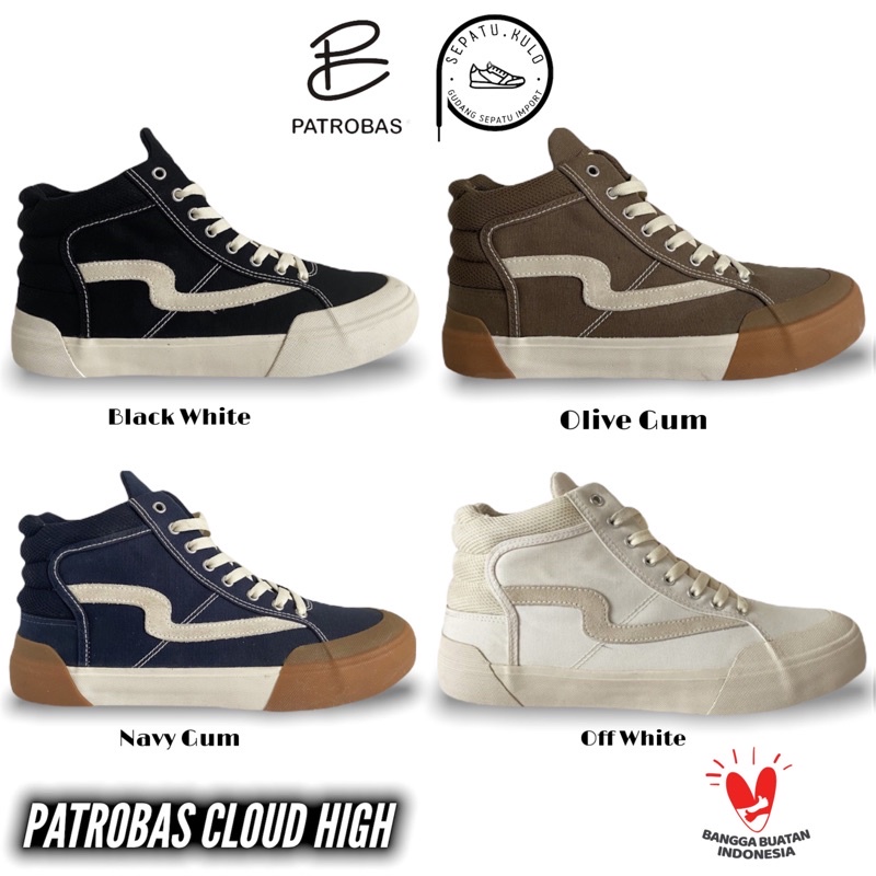 Jual Sepatu Patrobas Cloud High Black White / Olive / Off White / Navy ...