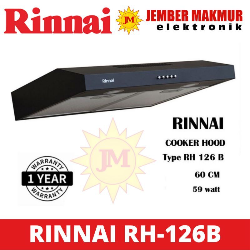 Jual RINNAI RH 126B KOMPOR COOKER HOOD PENGHISAP ASAP DAPUR | Shopee Indonesia