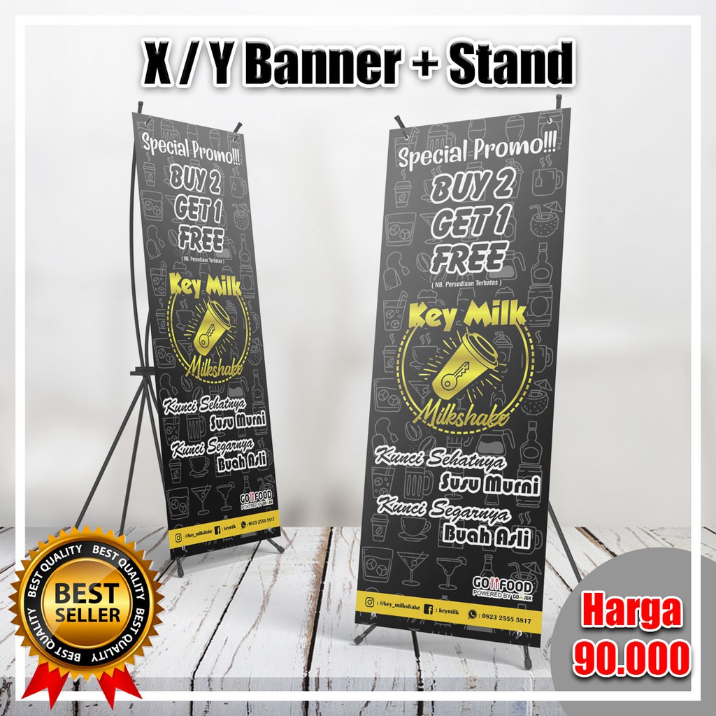 Jual X / Y Banner + Stand (Free Design) | Shopee Indonesia