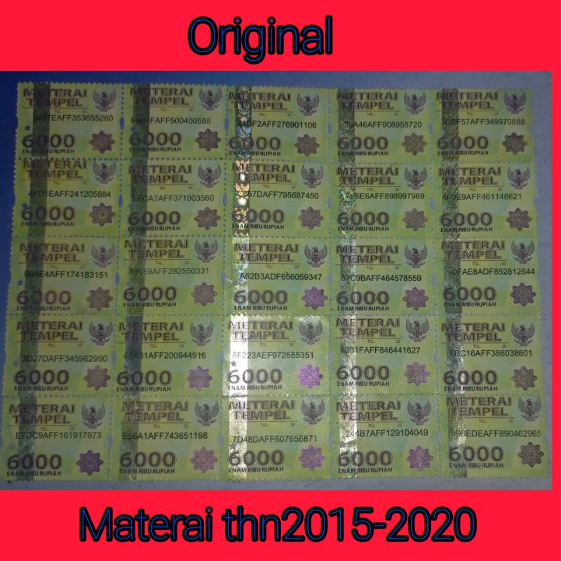 Jual MATERAI 6000 TAHUN 2015-2020..RP3000 | Shopee Indonesia