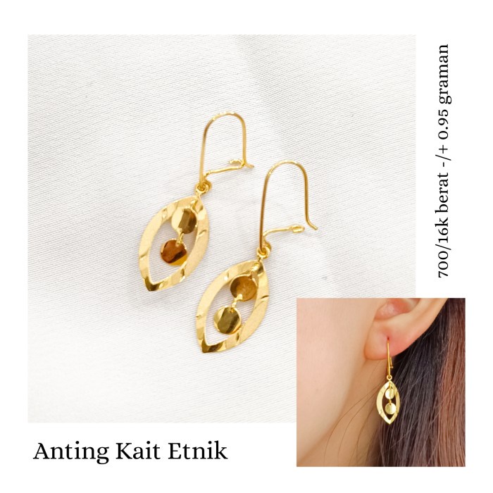 Jual stok hanya 2 anting kait wanita model etnik simpel dan minimalis ...