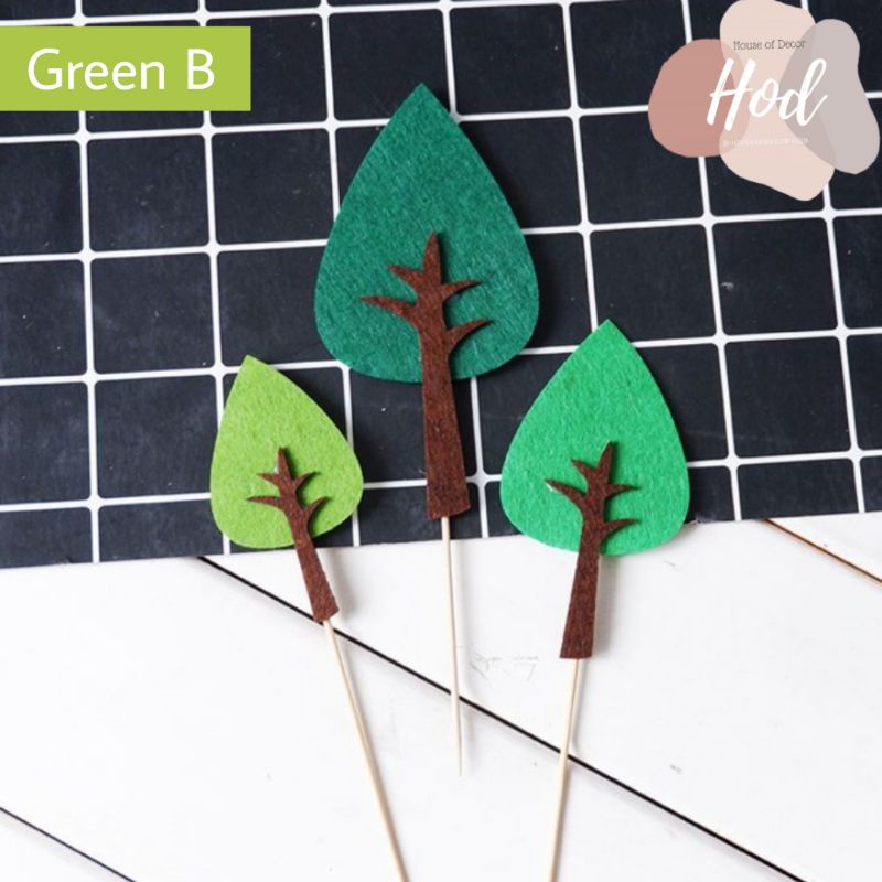 Jual 3pc/set Topper Pohon Hijau Tree Green Trees Kain Hiasan Kue Ulang ...