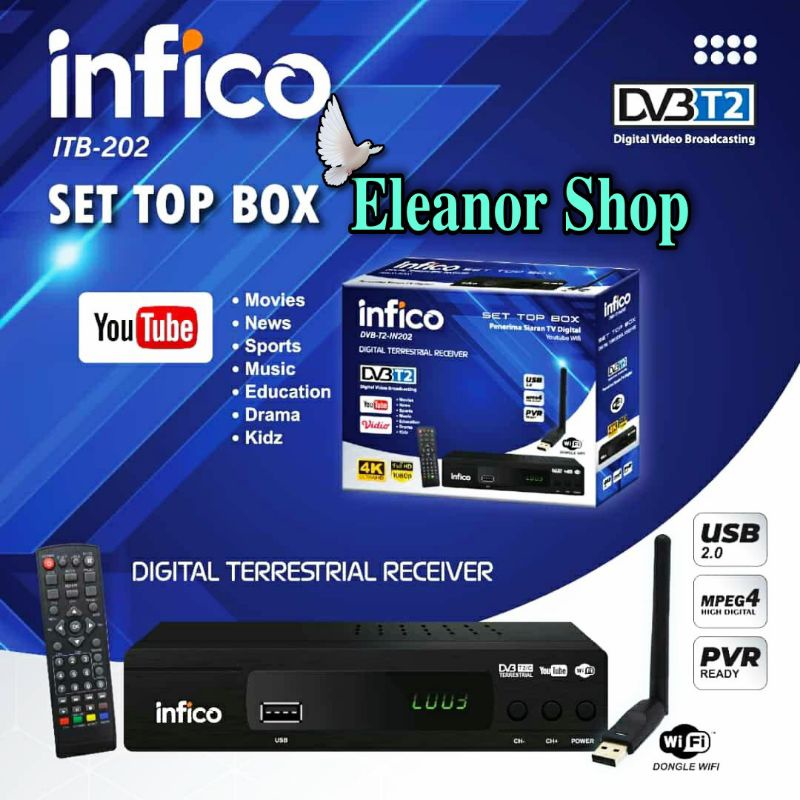 Jual Receiver Set Top Box Digital Infico Dengan Kabel RCA Dan Doungle ...