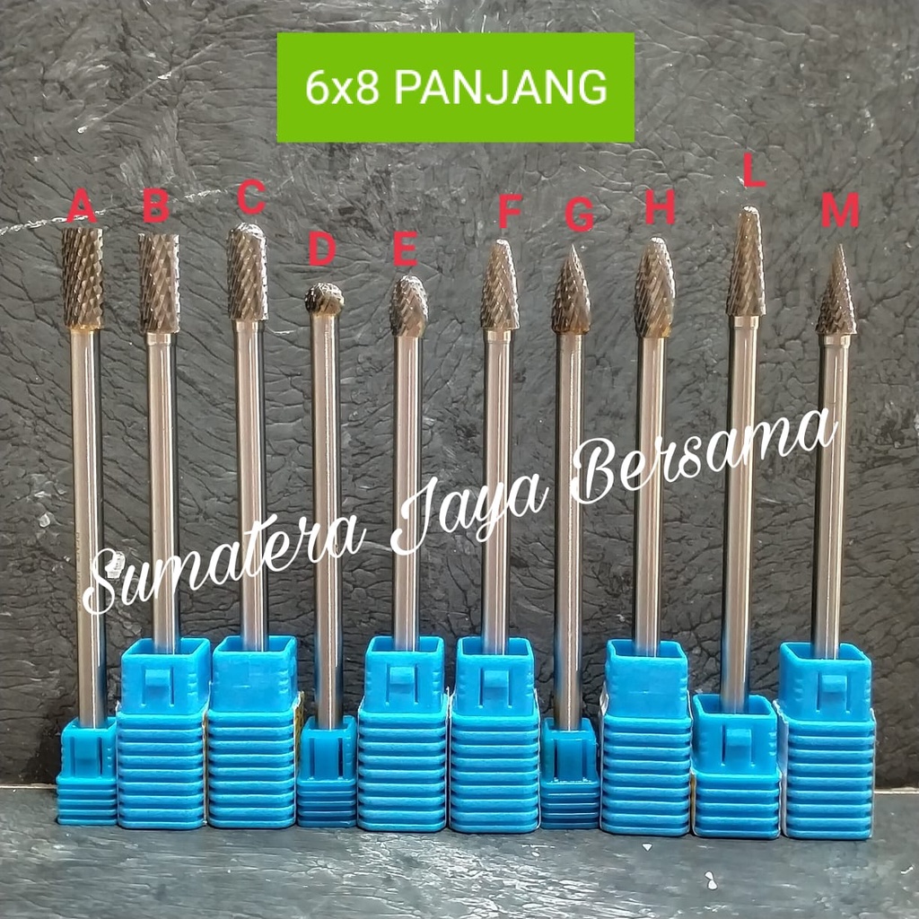 Jual Mata cuner 6mm x 8mm Long panjang Mata tuner Mata bor cun rotary 6 ...