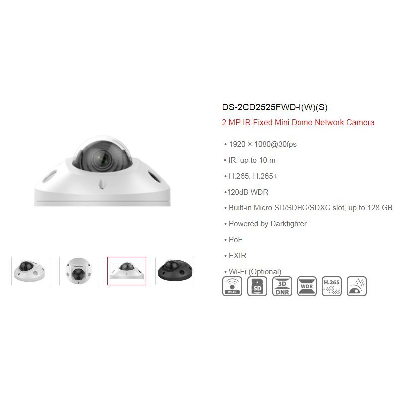 Jual Hikvision CCTV IP Camera DS-2CD2525FWD-IS EXIR Dome Camera 2 MP | Shopee Indonesia
