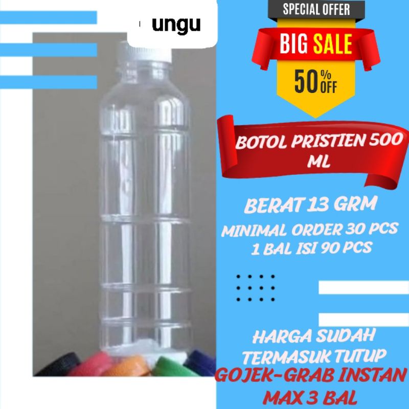 Jual Botol Plastik 330Ml- Botol Pristine 330Ml-Per 128 80 50 pcs Free ...