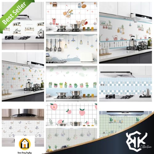 Jual Wallpaper Premium Dinding Dapur 60cm x 100cm Wallpaper Sticker ...