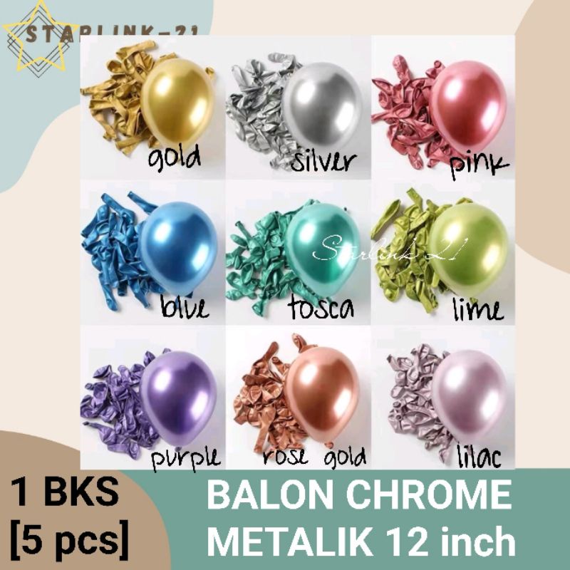 Jual BALON METALIK CHROME l Balon Dekor Pesta Ultah 12 inch | Shopee ...