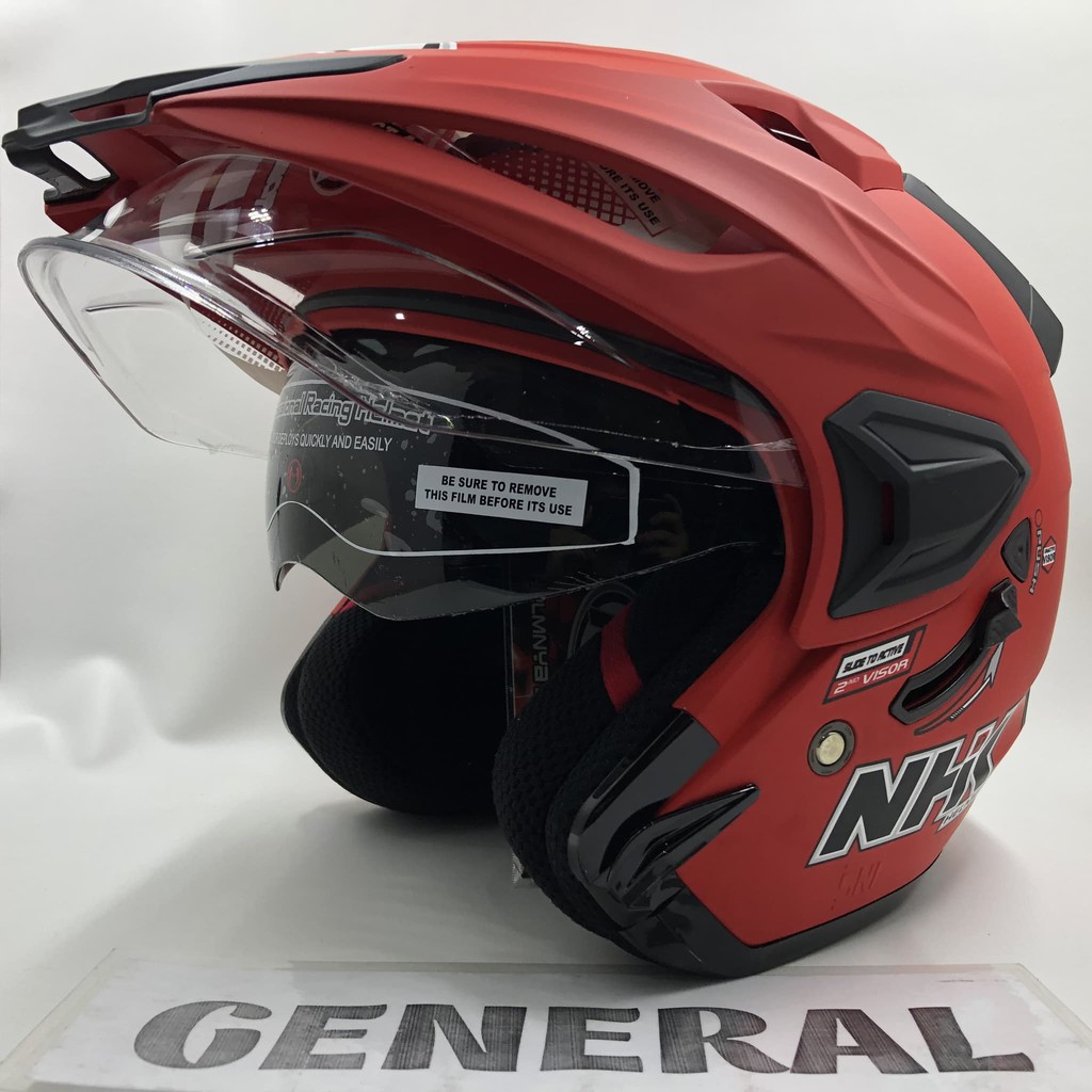 Jual GOYANG HARGA:: Helm NHK PREDATOR CRYPTON Solid Red Doff Merah Dop ...