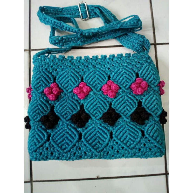 Jual Tas Makrame / Tas hand made /Tas Rajut (Bunga/Flower) | Shopee ...
