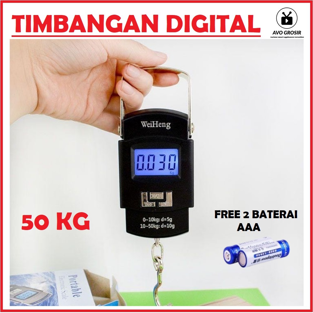 Jual timbangan digital barang tipe gantung 50 kg praktis | Shopee Indonesia