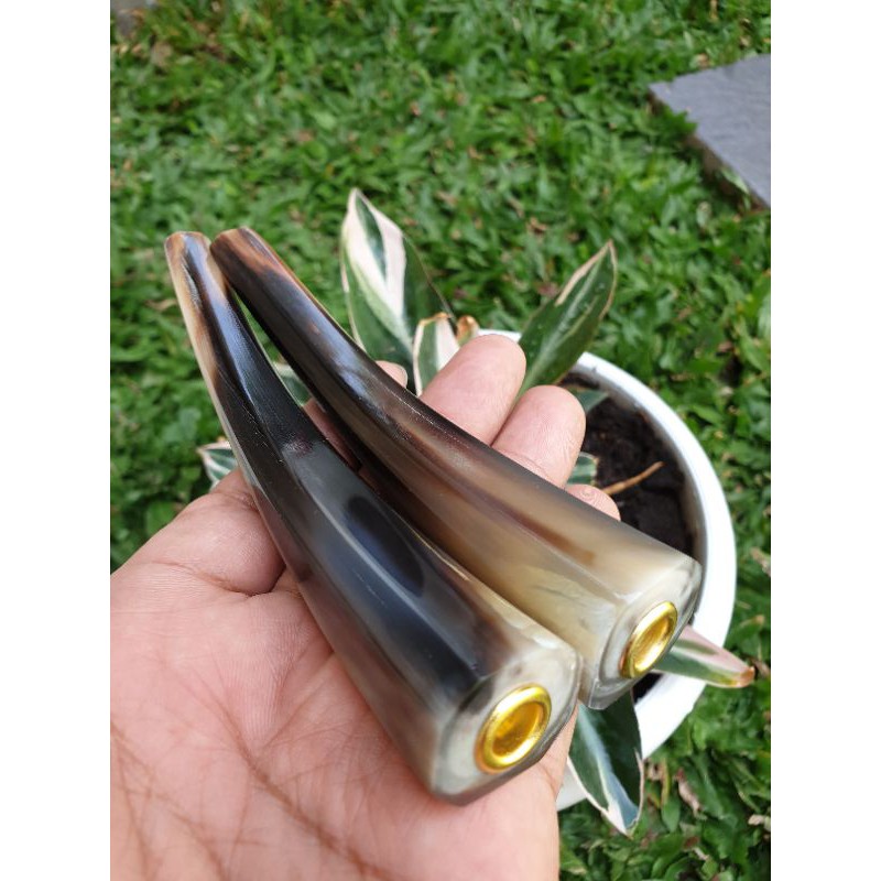 Jual pipa once tanduk kerbau bule model persegi / pipa rokok tanduk ...