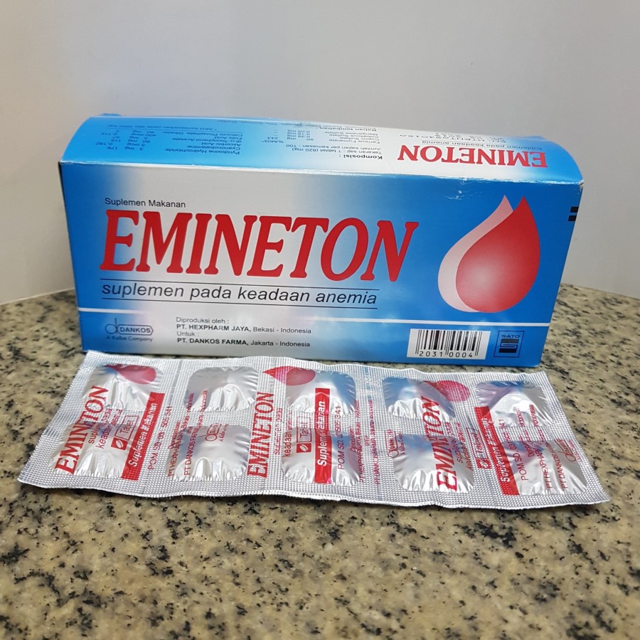 Jual EMINETON SUPLEMEN PADA KEADAAN ANEMIA 1 LEMBAR ISI 10 TABLET ...