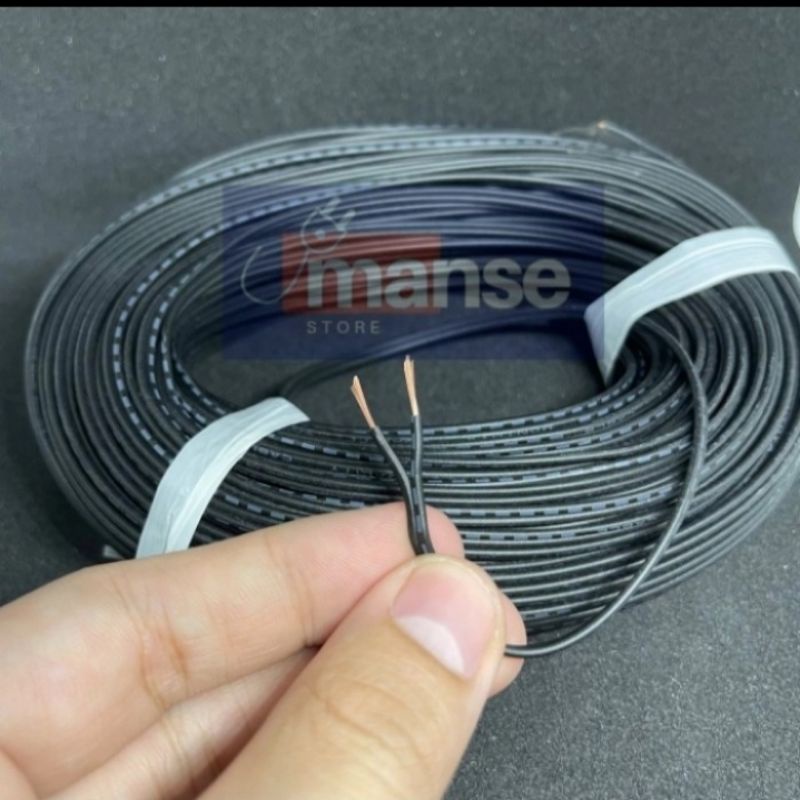 Jual kabel awg 24 double 2x18 0,12 50meter hitam | Shopee Indonesia