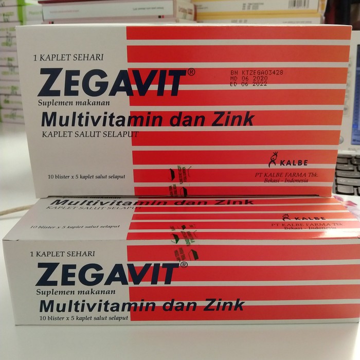 Jual ZEGAVIT multivitamin dan zink, 50 kaplet | Shopee Indonesia