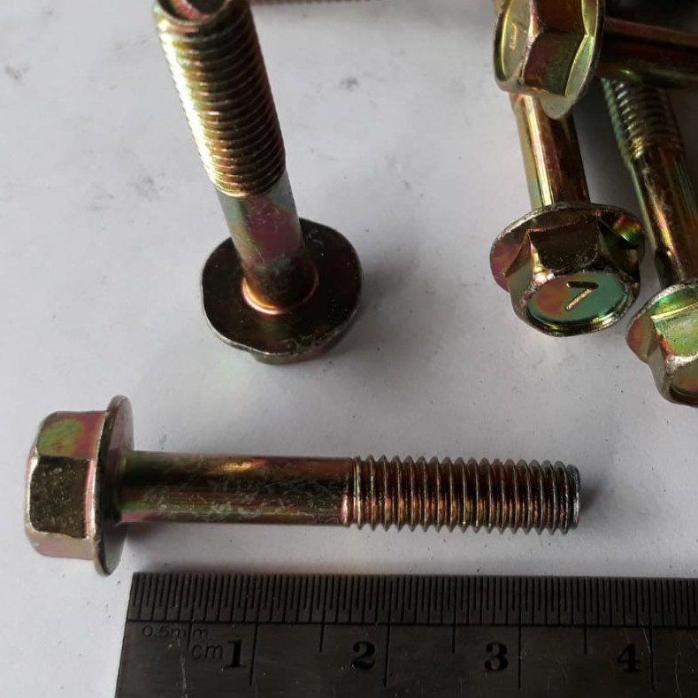 Jual FLANGE BOLT M6 X 35 / BAUT TOPI M6 X 35 KUNING / FLANGE BOLT M6X35 KUNING / BAUT M6 / BAUT ...