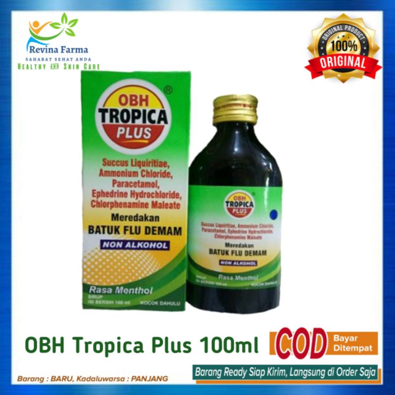 Jual OBH Tropica Plus 100ml rasa Menthol Obat Batuk, Pilek, Demam & Flu ...
