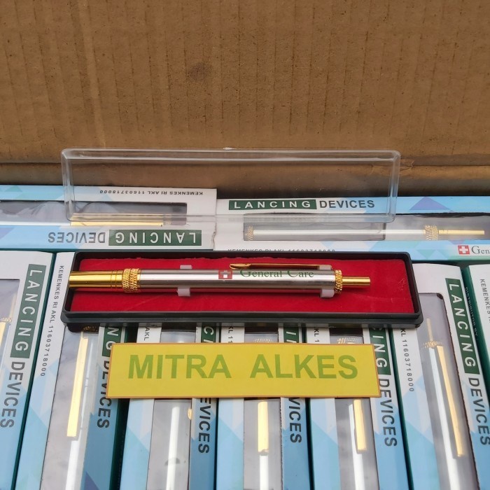 Jual Pen Bekam Stenlis GC. Lancing Device Otomatis Stainless General ...