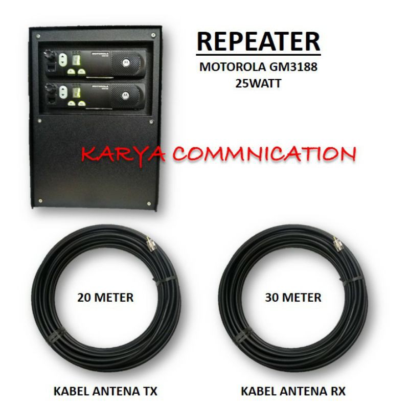 Jual REPEATER MOTOROLA GM3188 UHF PAKET KABEL DAN ANTENA | Shopee Indonesia