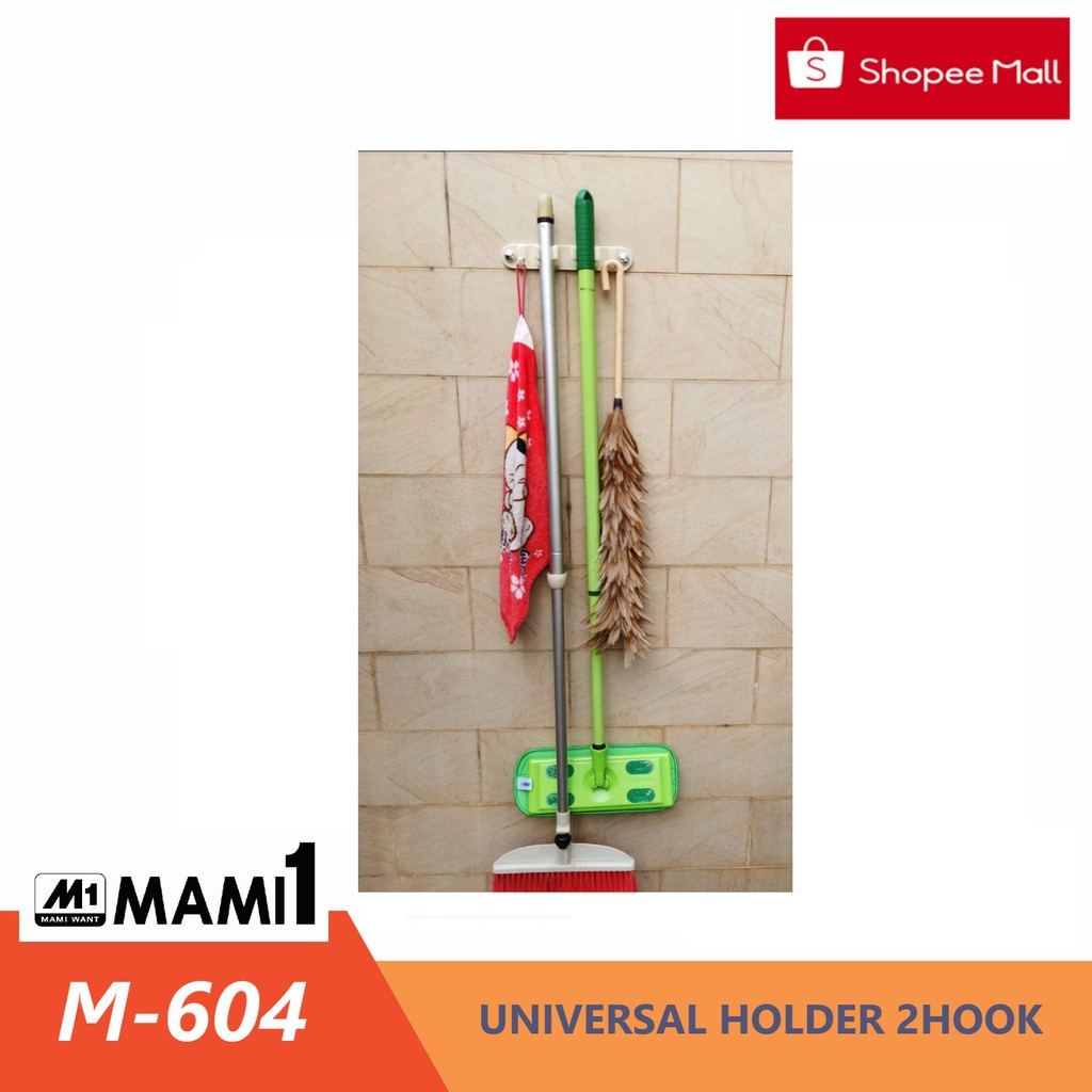 Jual MAMI1 M-604 JEPITAN SAPU UNIVERSAL HOLDER 2SLOT 2HOOK | Shopee Indonesia