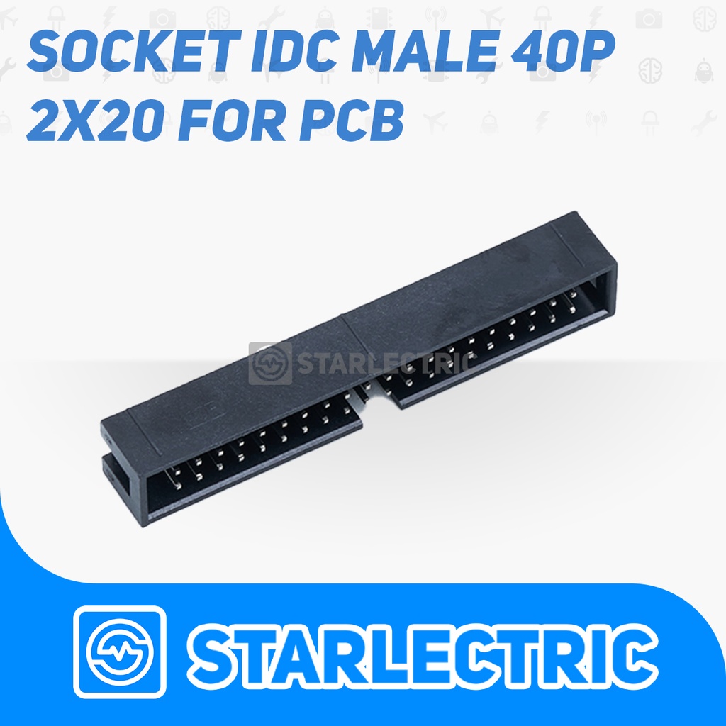 Jual Socket IDC Pin 40p 40Pin Soket 2x20 40 Pin Header Male DC3-40P ...