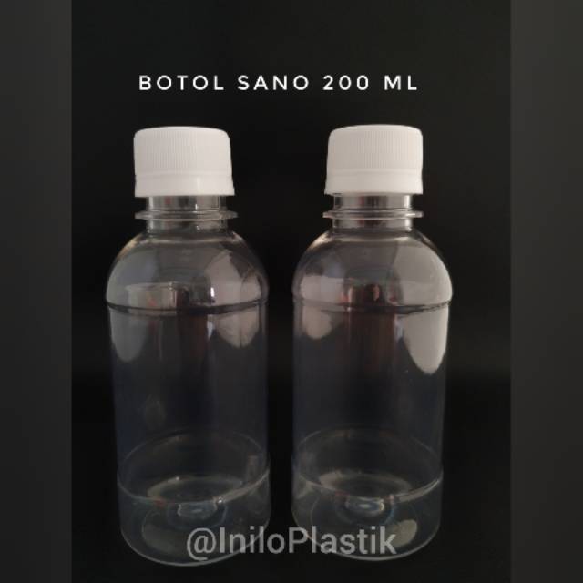 Jual @1bal Botol Plastik 200 ml + tutup Segel / Botol Plastik Sano Sanno 200 ml | Shopee Indonesia