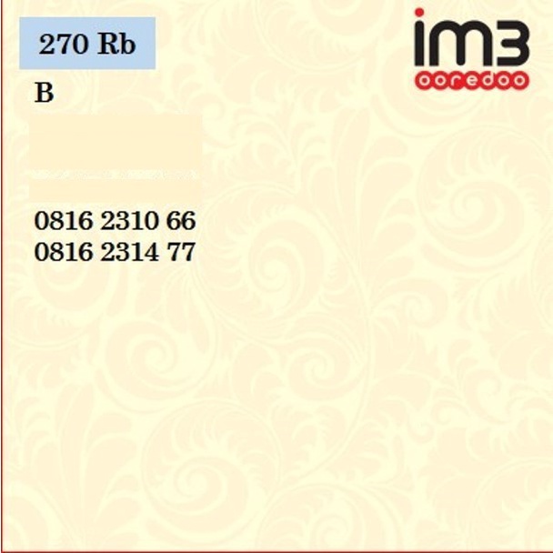 Jual KARTU PERDANA INDOSAT 4G NOMER CANTIK IM3 OOREDOO 10 DIGIT NOMOR ...