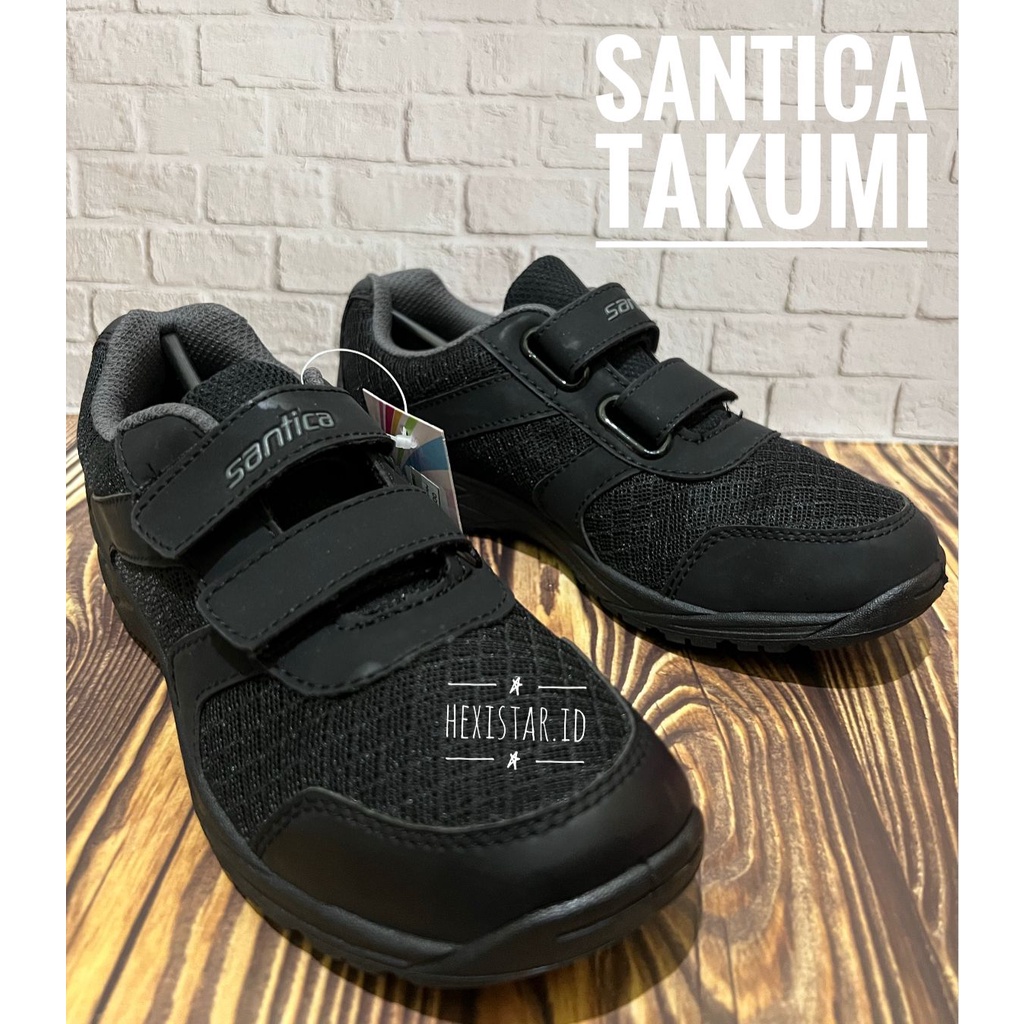 Jual Sepatu Sekolah Santica Takumi Anak Perempuan Laki Double Velcro ...