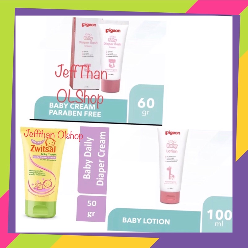 Jual ZWITSAL baby diaper rash cream ruam popok 50 gr 60 gr pigeon baby ...