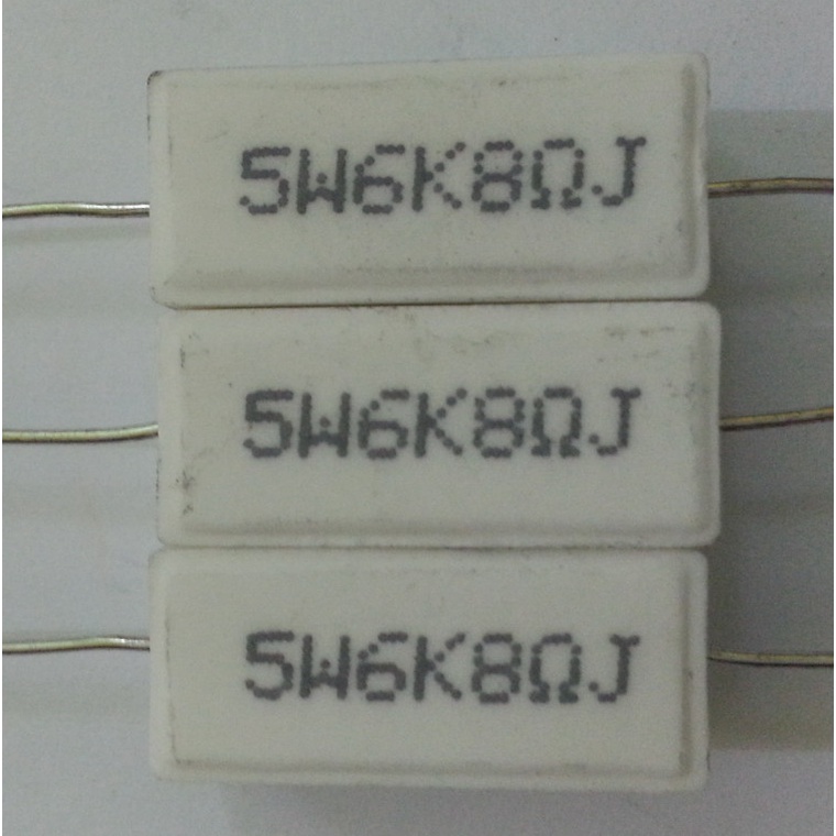 Jual Resistor 6K8 Ohm J 5W - 6,8K 6K8 Ohm 5 Watt | Shopee Indonesia
