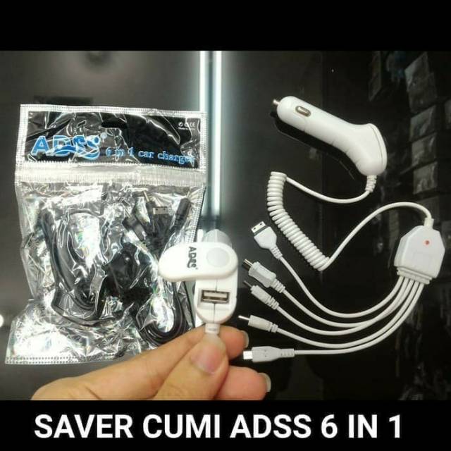 Jual Car Charger / Casan mobil usb / saver adss CUMI 6in1 Murah ...
