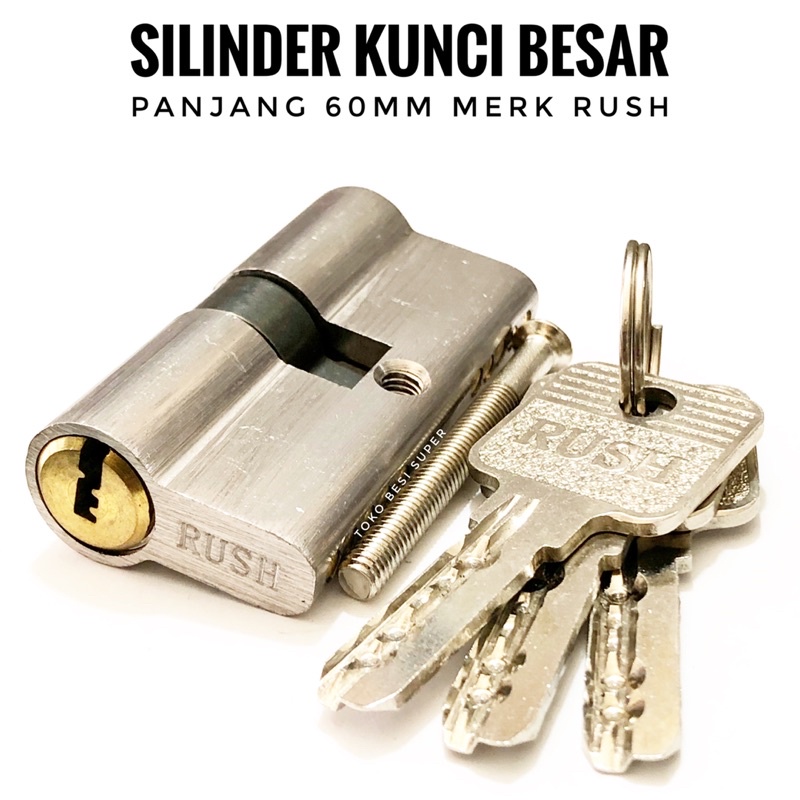 Jual Anak Kunci Silinder Pintu Merk RUSH ukuran 60mm (3pcs kunci Komputer) | Shopee Indonesia