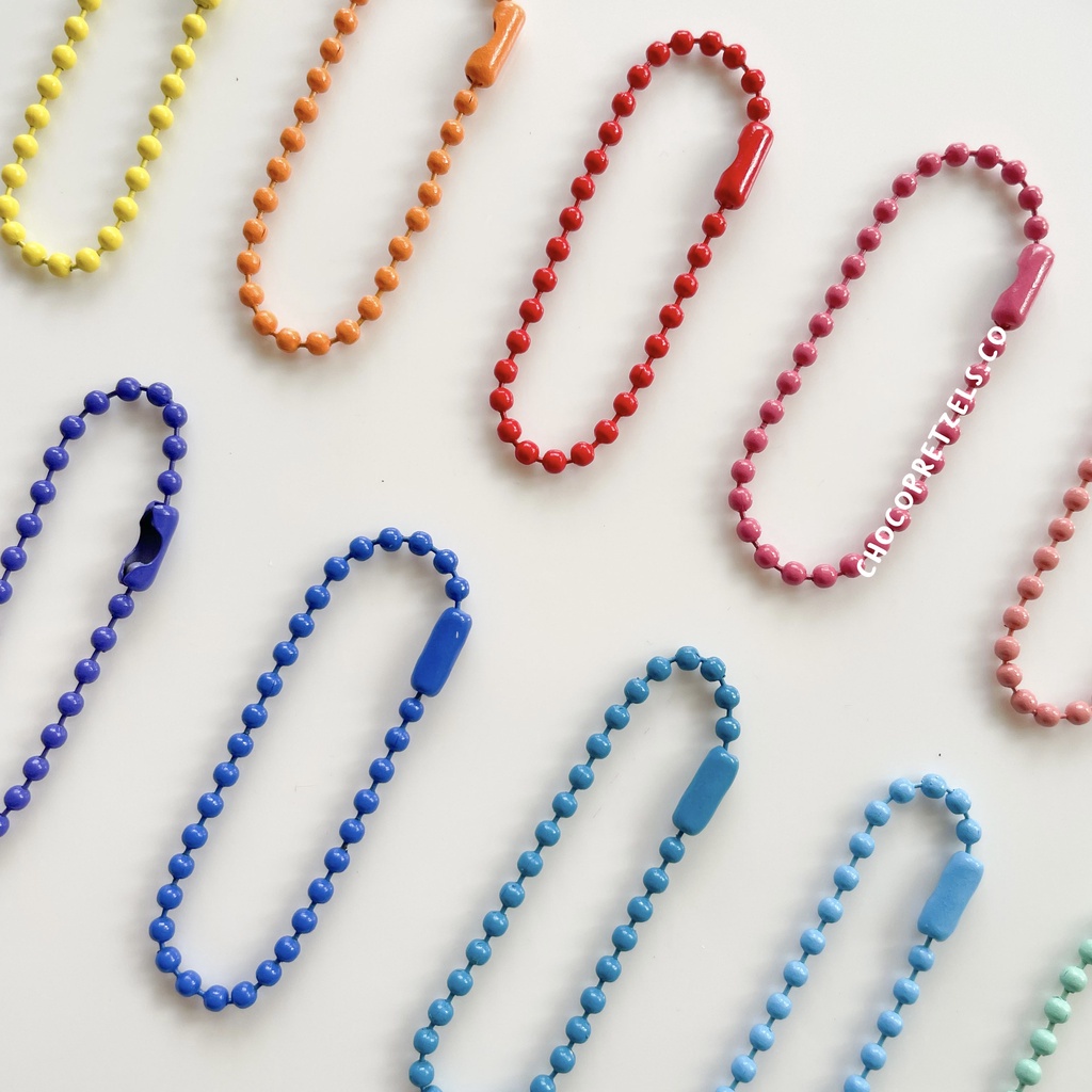 Jual [10 PCS] Rantai Biji Lada Warna / DIY Keychain Bahan Gantungan ...