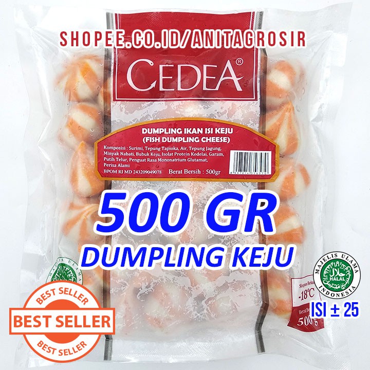 Jual CEDEA Fish Dumpling Cheese 500gr Keju Lumer bahan Steamboat Tomyam ...