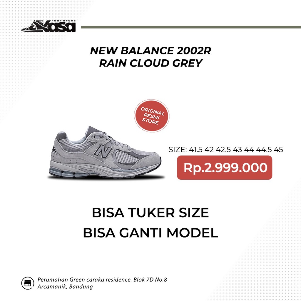 Jual Sepatu Sneakers Pria NB 2002R Rain Cloud Grey | Shopee Indonesia