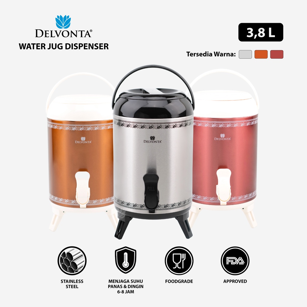 Jual Delvonta Water Jug Dispenser 3.8 liter Termos Air | Shopee Indonesia