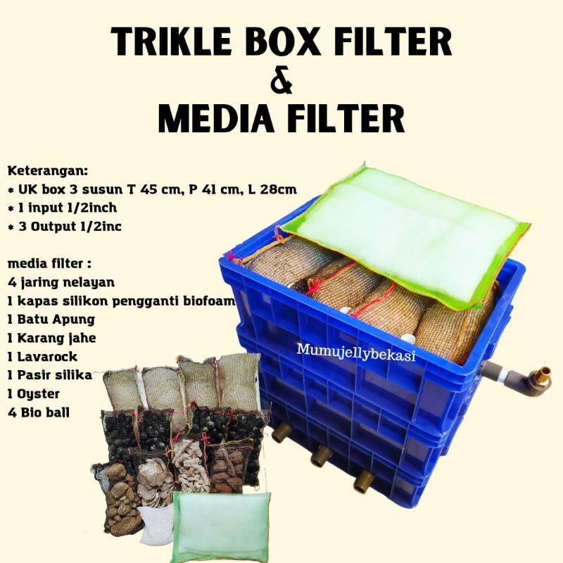 Jual TRICKLE BOX FILTER KOLAM IKAN DENGAN MEDIA FILTER KOLAM | Shopee ...