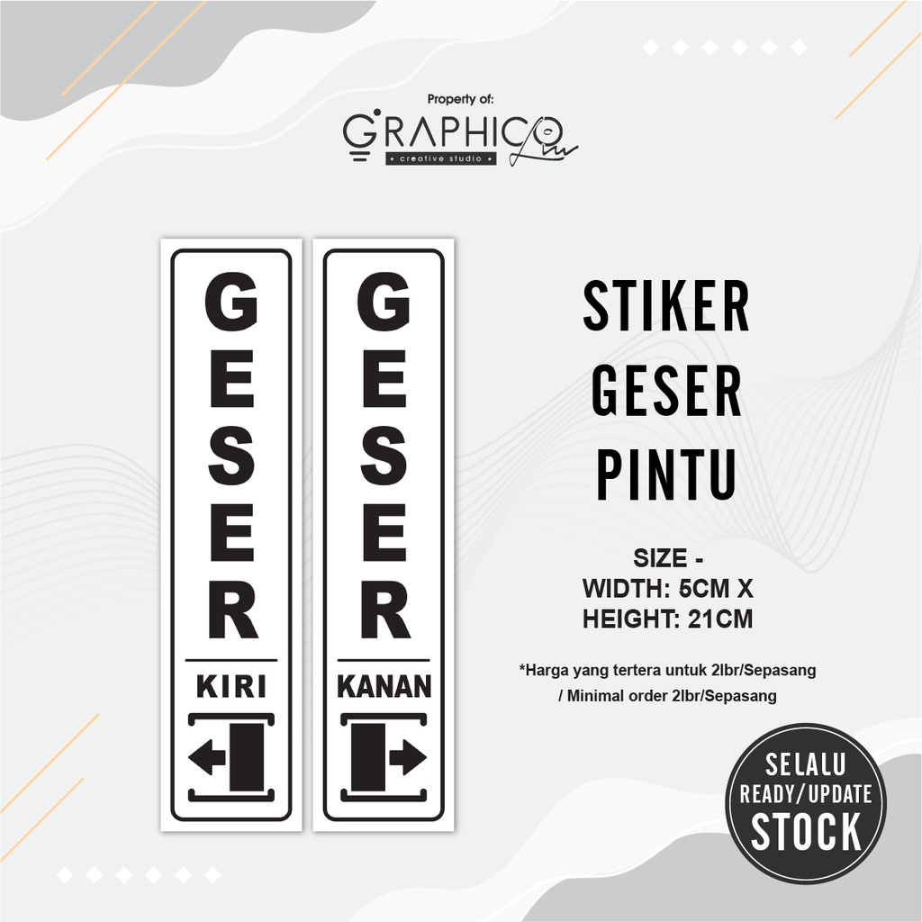 Jual Stiker Geser Pintu (5x21cm) - per/1 pasang | Shopee Indonesia