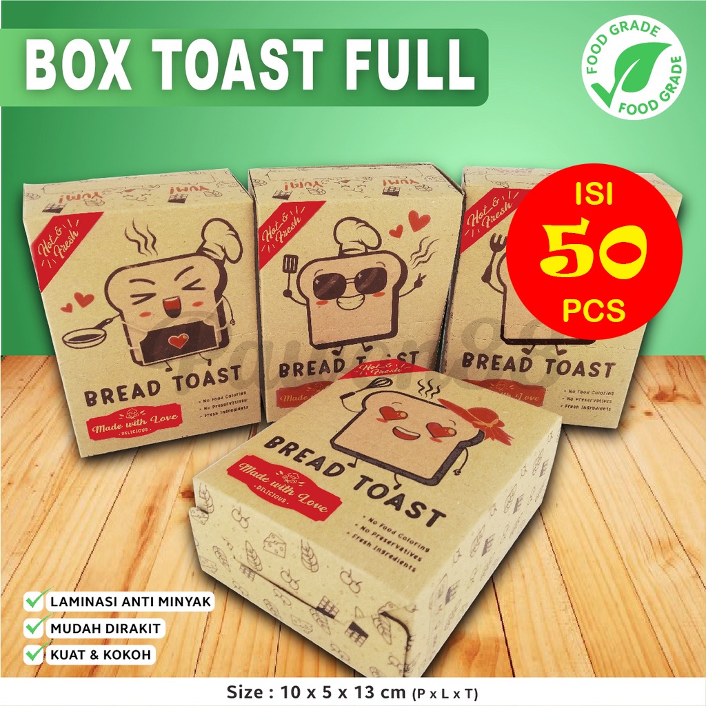 Jual Box Toast - Dus Roti Bakar -FULL - Mr-Mrs TOAST ed - KRAFT COKLAT ...
