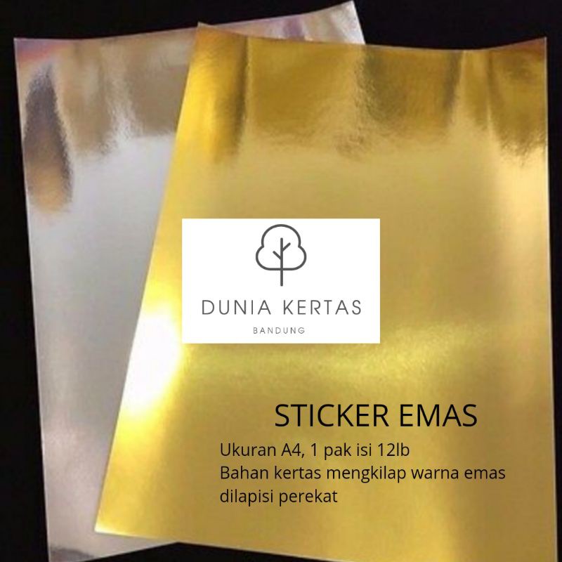 Jual Sticker emas A4 high quality 1 pak ISI 12 lembar | Shopee Indonesia