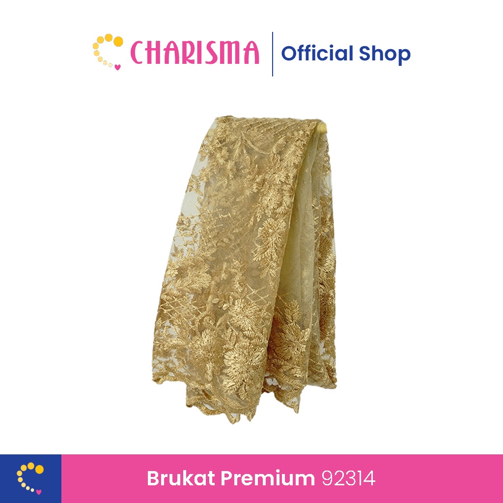 Jual Charisma Bahan Kain Brukat Premium - Brukat Bunga Emas - 92314 ...