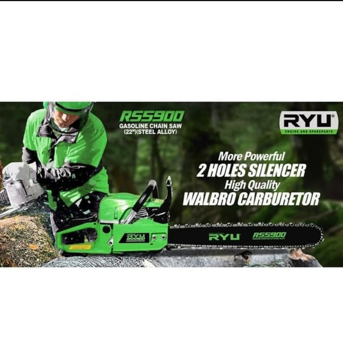 Jual Mesin Gergaji Kayu / Chain saw RYU RS5900 | Shopee Indonesia