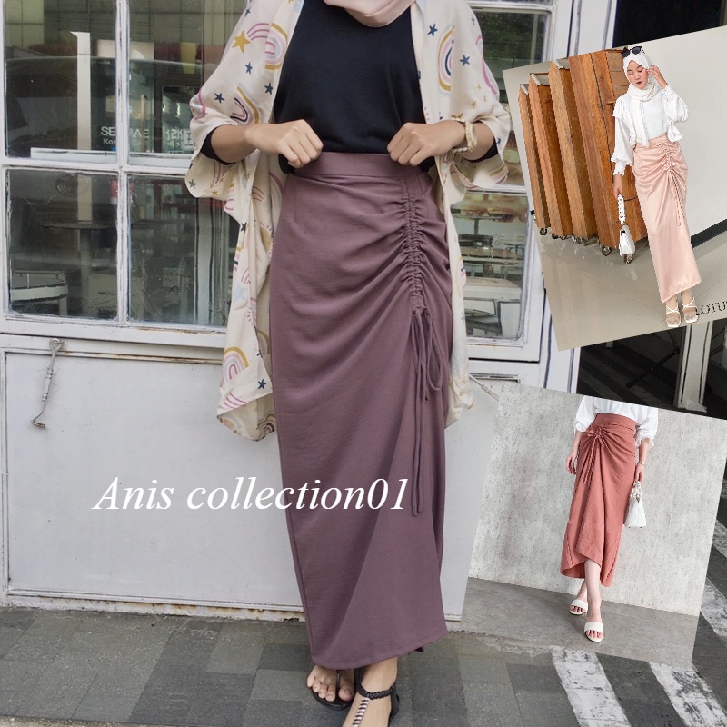 Jual Rok Crinkle AirFlow Rok Tali Serut Korean Style Premium span ...