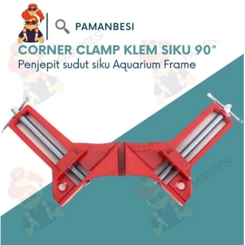 Jual Corner clamp Klem sudut siku 90° Penjepit sudut siku Aquarium ...