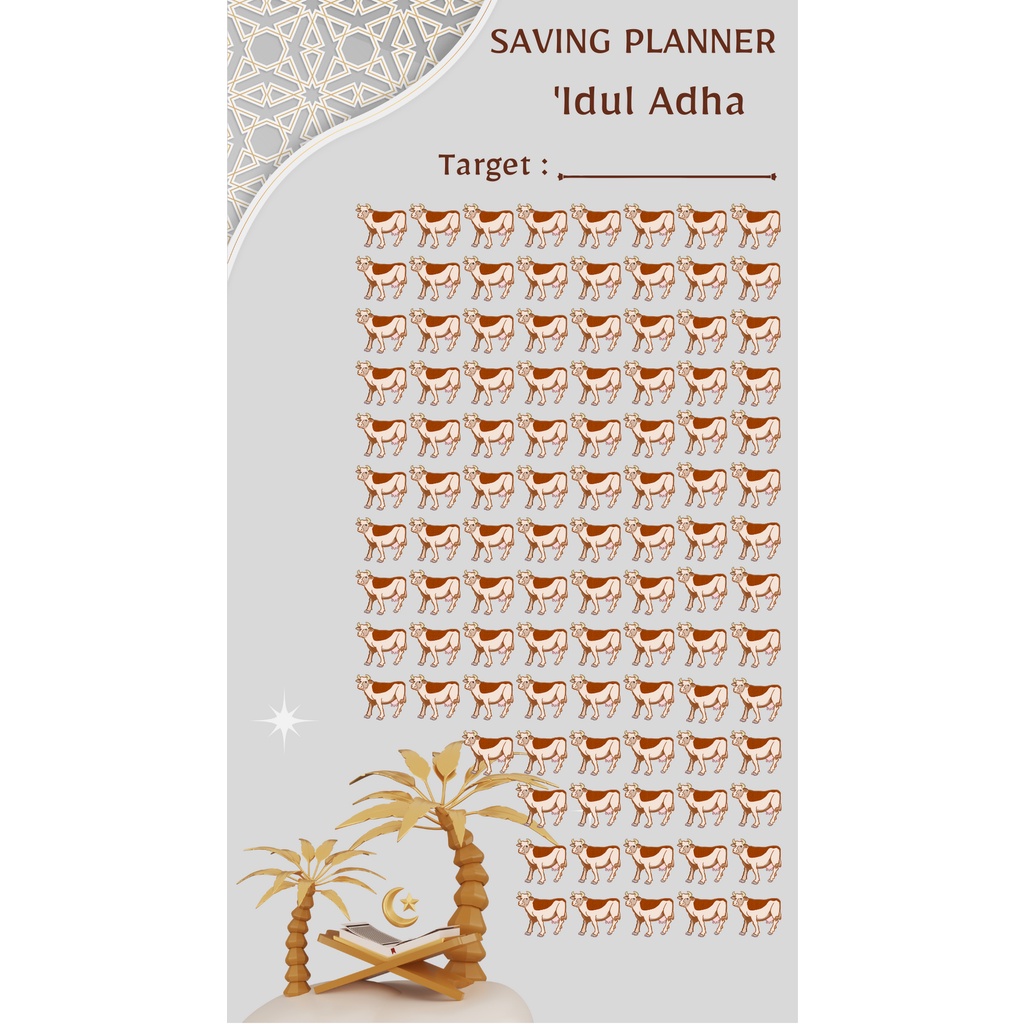 Jual Template Tantangan Menabung Saving Planner Tema Islamic Kertas ...