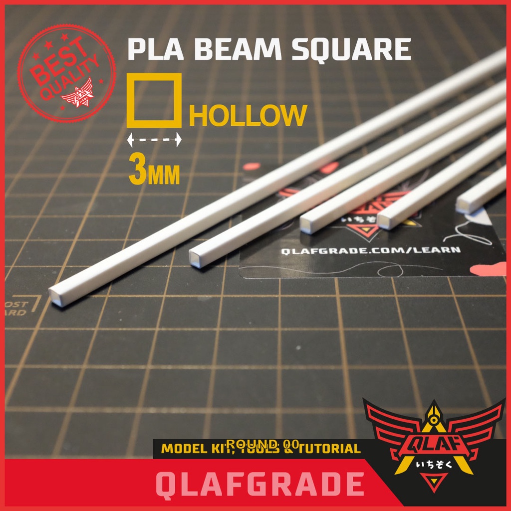 Jual PLA BEAM SQUARE 3mm hollow - plastic pla plate kotak custom model ...