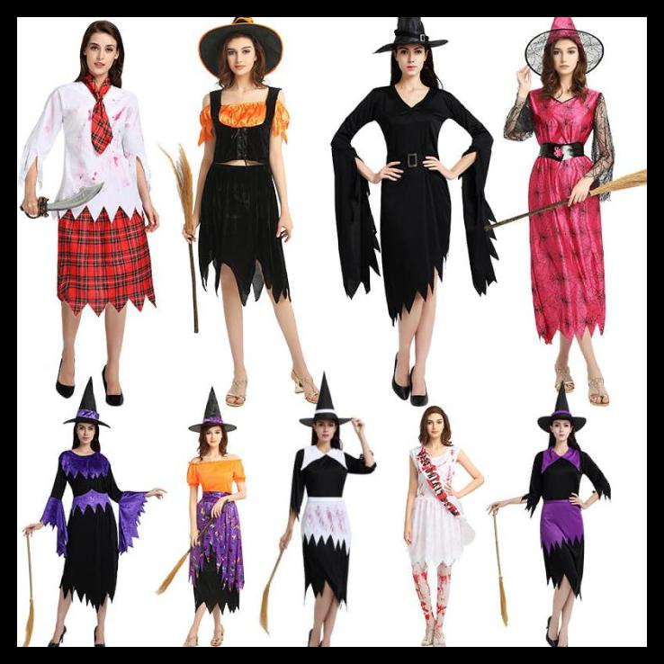 Jual Kostum Cosplay Witch Dewasa Baju Hantu Penyihir Wanita Halloween Party Shopee Indonesia