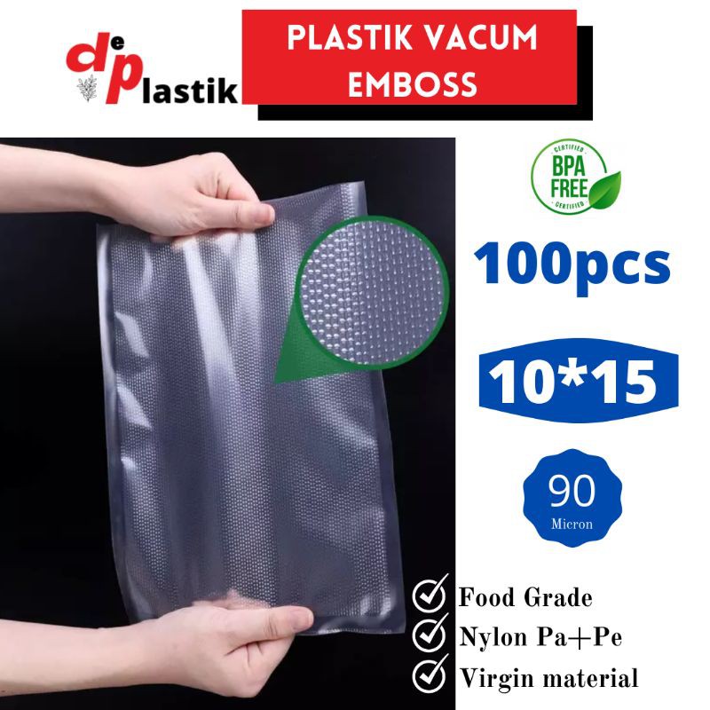 Jual Plastik vacum EMBOSS 10*15 (PREMIUM 90 MICRON) isi 100 Plastic ...