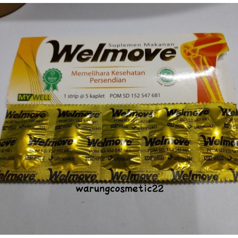 Jual welmove suplemen sendi dan tulang per strip 5 kaplet | Shopee ...