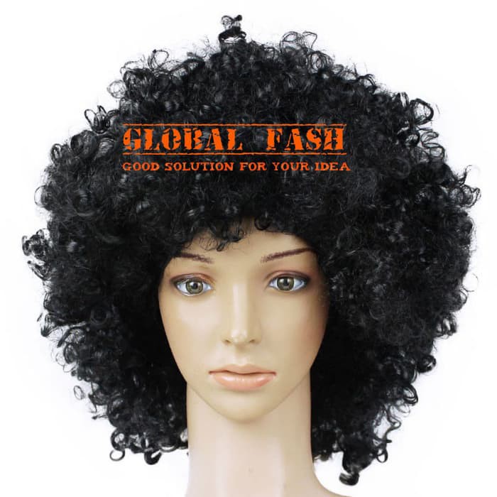 Jual Wig hitam / wig kribo hitam / Wig Badut / Wig Cosplay/ Rambut ...